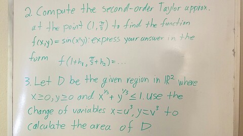 Solved Compute the second-order Taylor approximation at the | Chegg.com