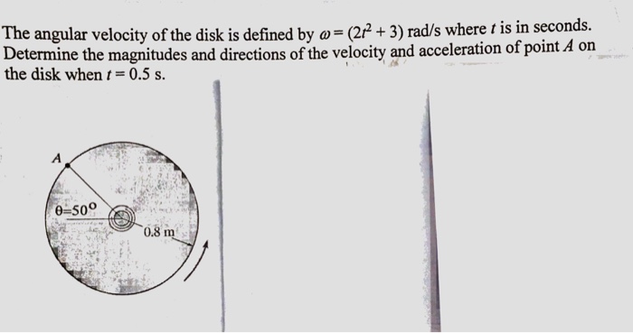 Solved The angular velocity of the disk is defined by omega | Chegg.com