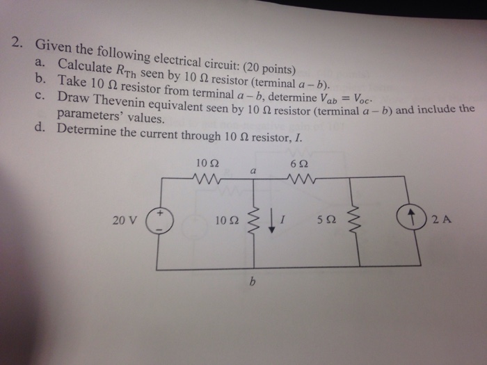 Solved Given the following electrical circuit: Calculate RTh | Chegg.com