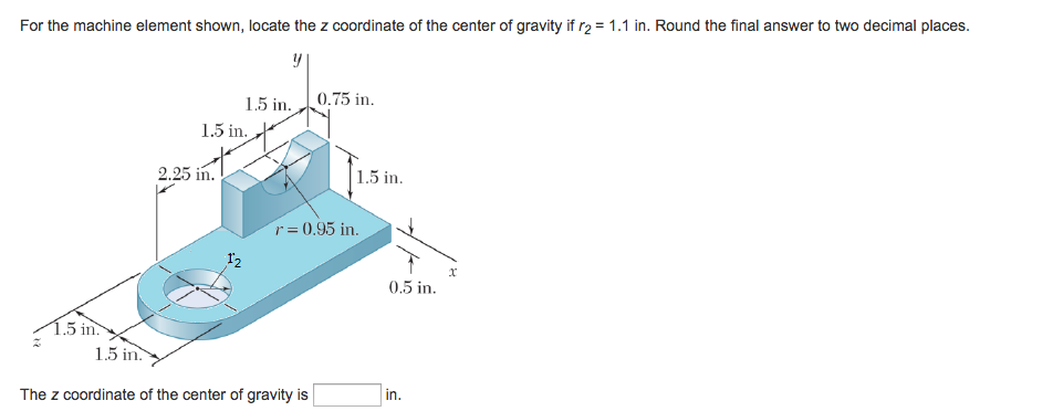 Solved For the machine element shown, locate the z | Chegg.com