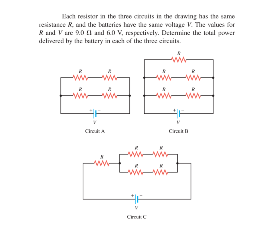 Solved Each resistor in the three circuits in the drawing | Chegg.com