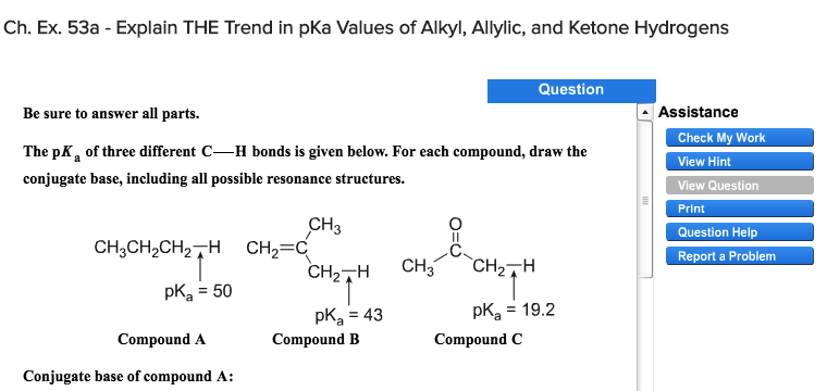 Solved Ch. Ex. 53a - Explain THE Trend in pKa Values of | Chegg.com