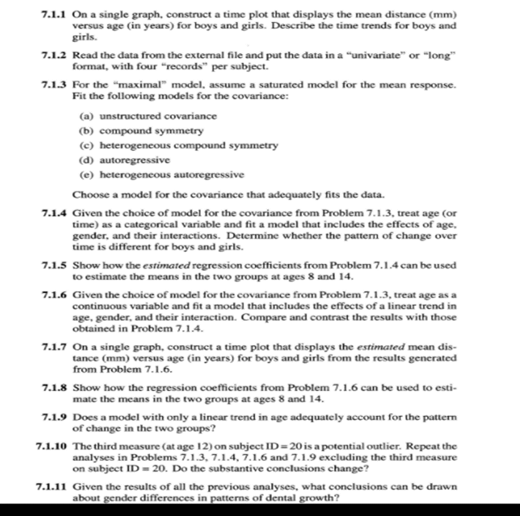 Use the orthodont data in R (package (nlme)) answer | Chegg.com