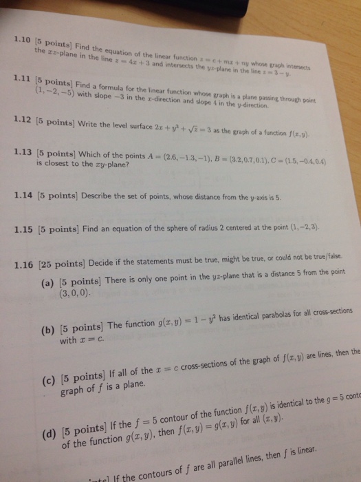 Solved Find The Equation Of The Linear Function Z C Mx