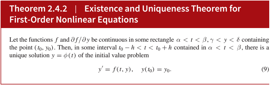 Solved Theorem 2.4.2 | Existence and Uniqueness Theorem for | Chegg.com