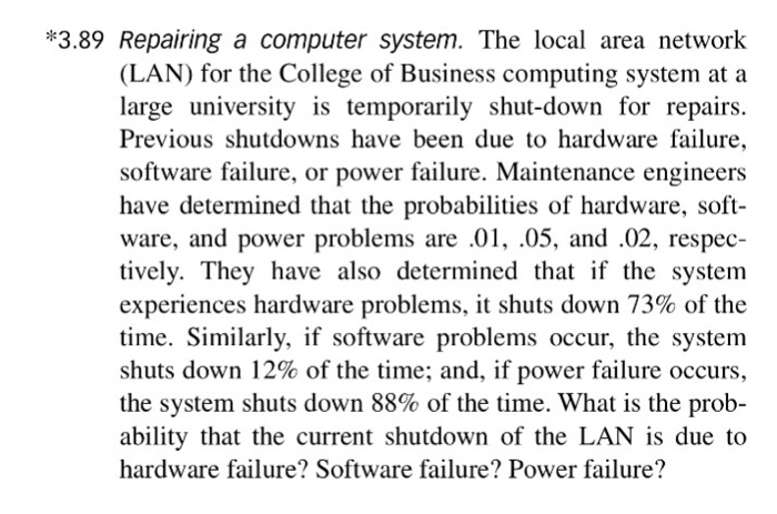 Solved Repairing a computer system. The local area network | Chegg.com