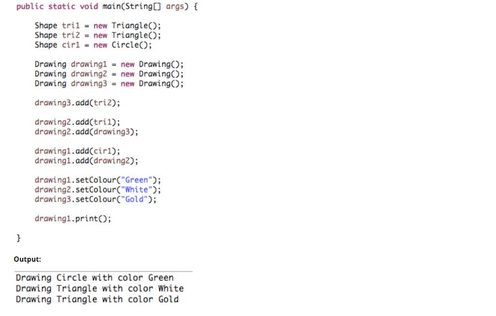 Solved a) Using the Composite design pattern as your guide, | Chegg.com
