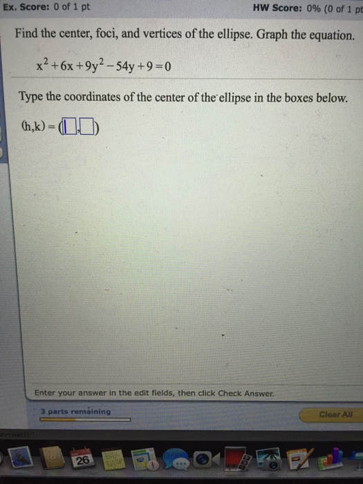 Solved Find the center, foci, and vertices of the ellipse. | Chegg.com