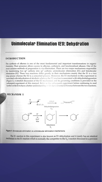 Solved Unimolecular Elimination CE10: Dehydration | Chegg.com