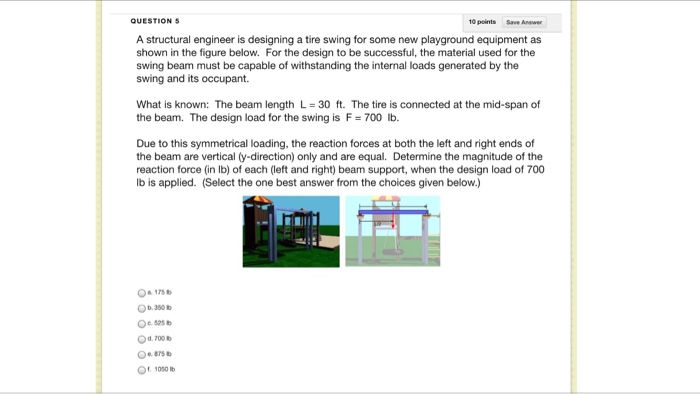 Solved A structural engineer is designing a tire swing for | Chegg.com