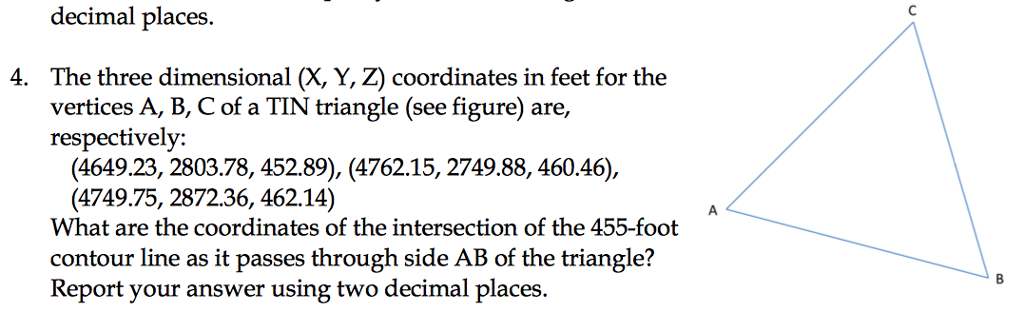 Solved decimal places. The three dimensional (X, Y, Z) | Chegg.com