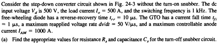 Solved Consider the step-down converter circuit shown in | Chegg.com