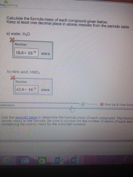 Solved ling learning Calculate the formula mass of each | Chegg.com