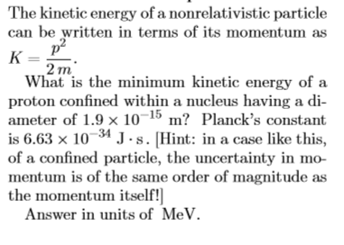Solved The kinetic energy of a nonrelativistic particle can | Chegg.com