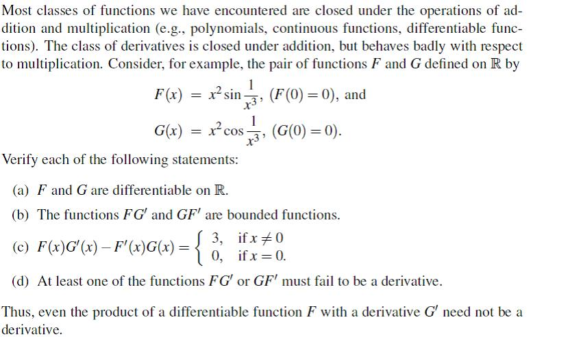 Solved Most classes of functions we have encountered are | Chegg.com