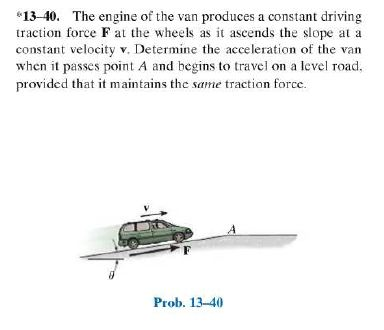 Solved The engine of the van produces a constant driving | Chegg.com