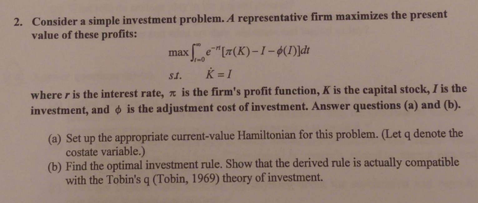 Consider a simple investment problem. A | Chegg.com