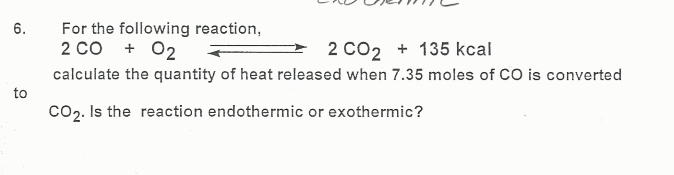 Solved 6. For the following reaction, 2 Co + O2- calculate | Chegg.com