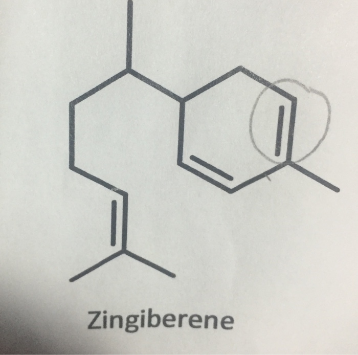Solved Which of the double bonds in zingiberene is the most | Chegg.com