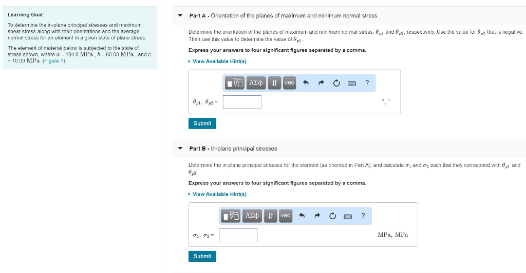 Solved Learning Goal Part A Orientation of the planes of | Chegg.com