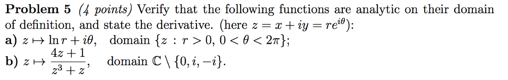 Solved Problem 5 (4 points) Verify that the following | Chegg.com