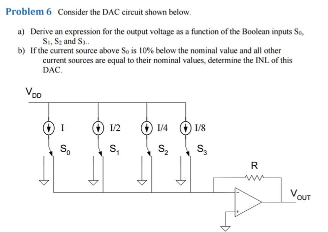 Solved Consider the DAC circuit shown below. a) Derive an | Chegg.com