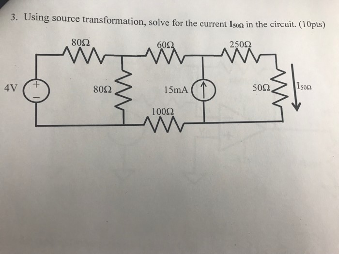 Solved 3. Using source transformation, solve for the current | Chegg.com