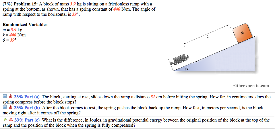 Solved A block of mass 3.9 kg is sitting on a frictionlcss | Chegg.com