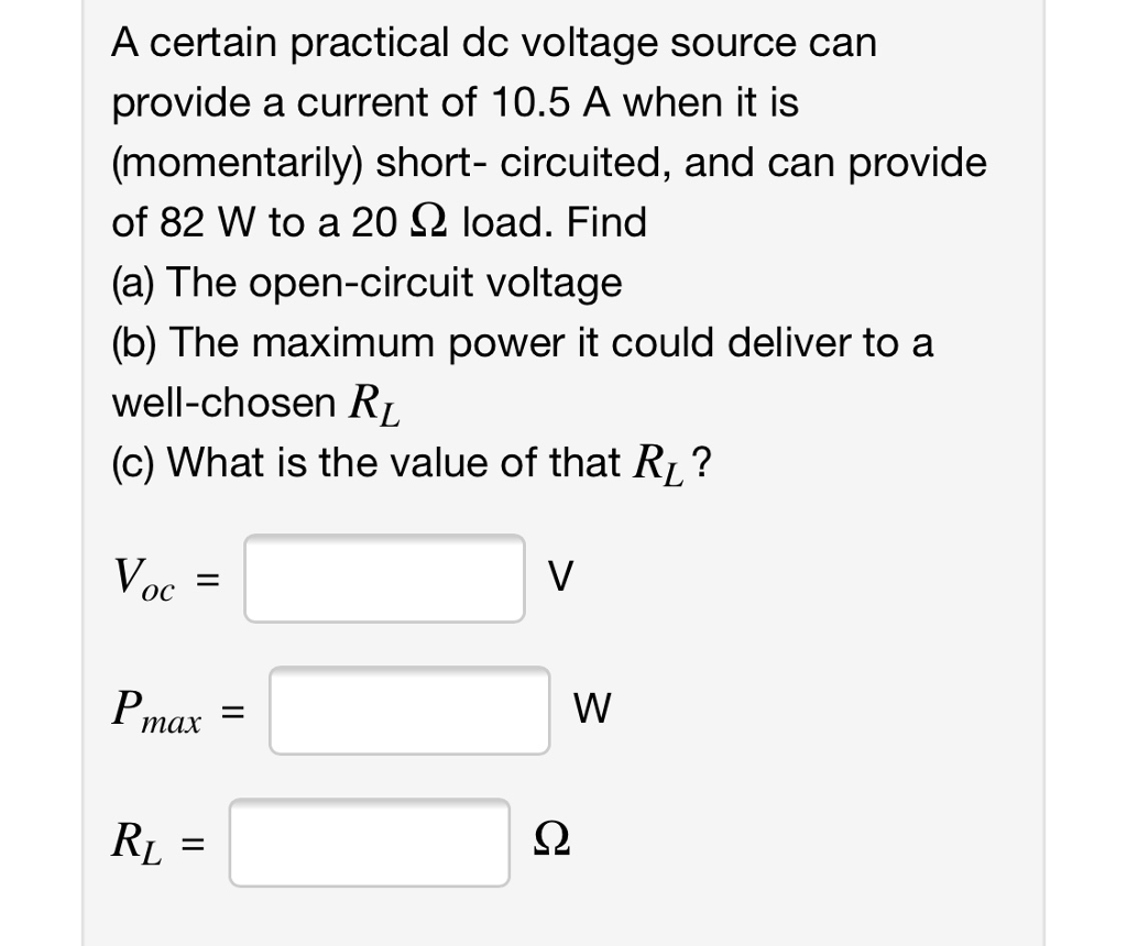 Solved A certain practical dc voltage source can provide a | Chegg.com