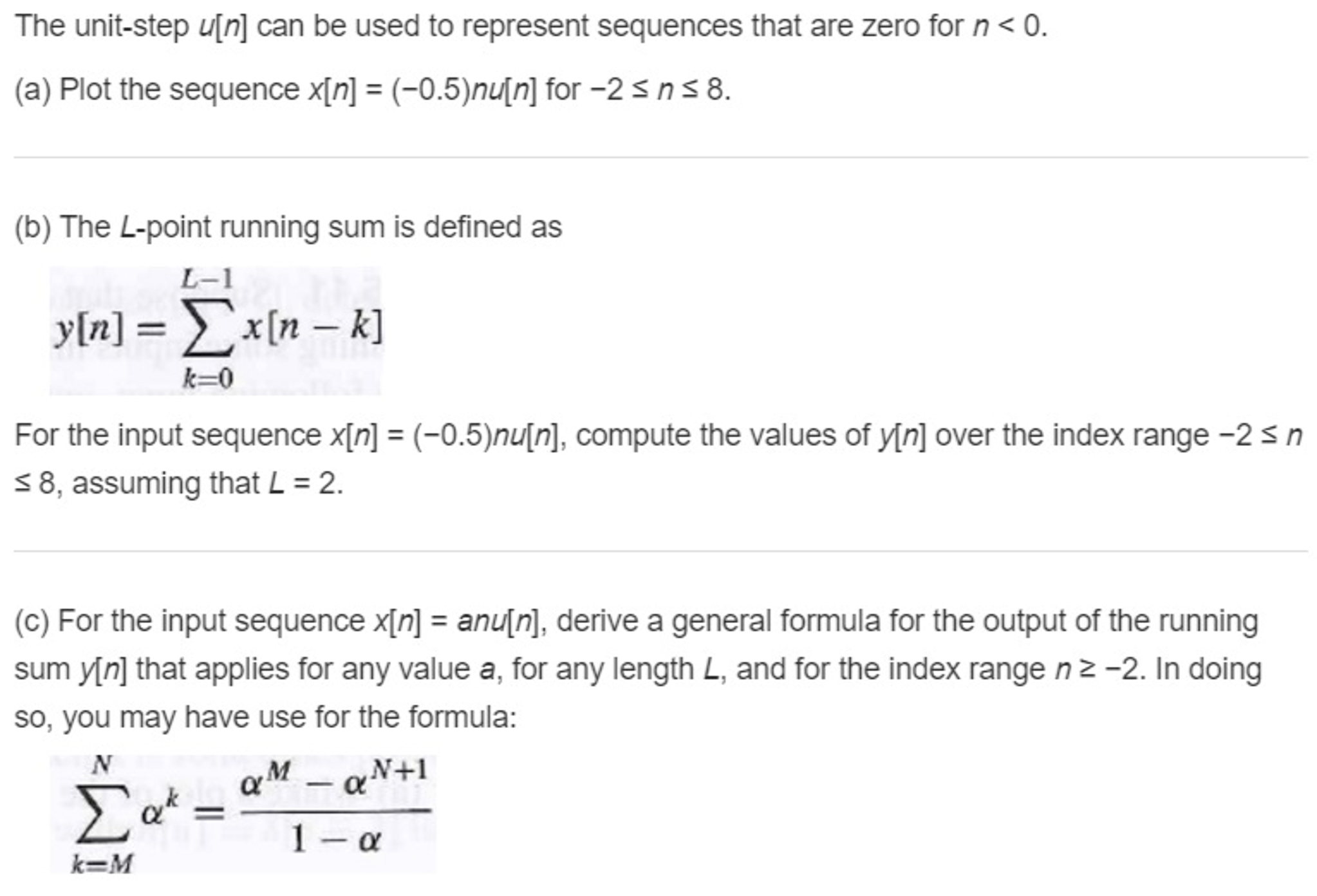 Solved The unit-step u[n] can be used to represent sequences | Chegg.com