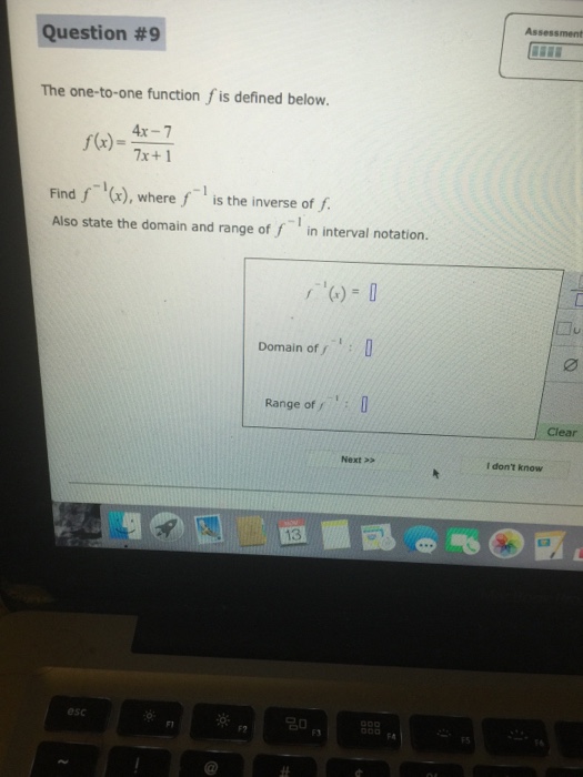 Solved The one-to-one function fis defined below. f(x) = 4x | Chegg.com