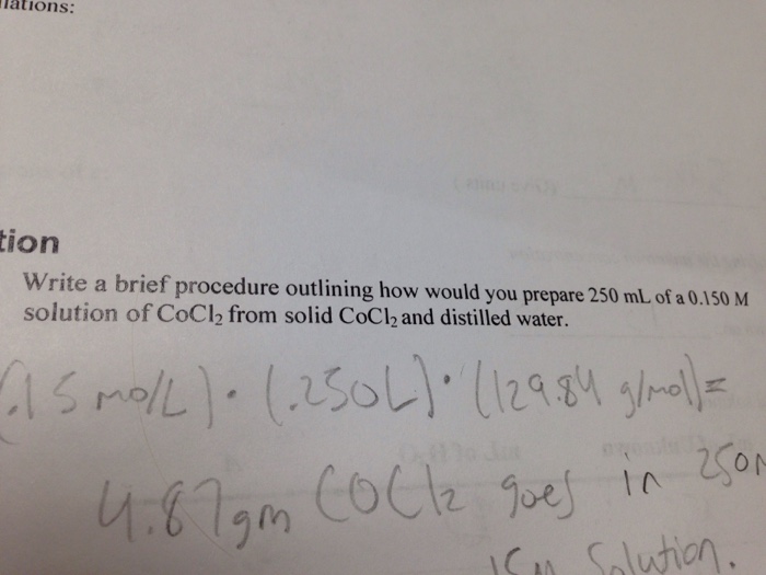 Solved lations: tion Write a brief procedure outlining how | Chegg.com