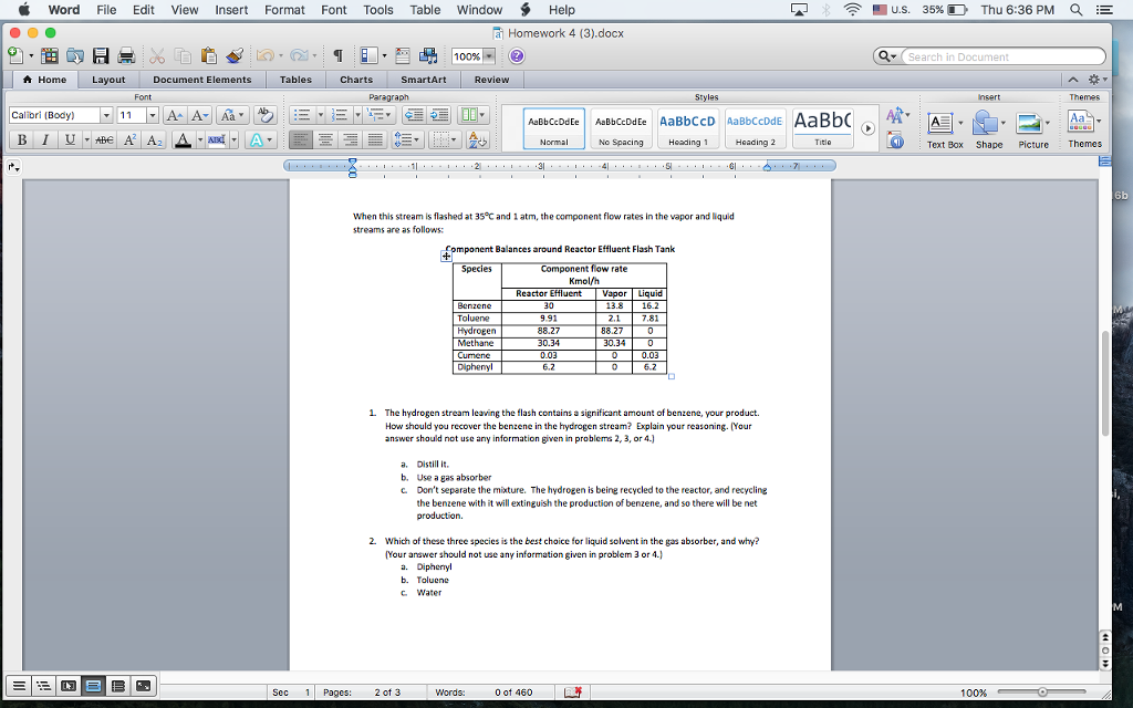 Word File Edit View Insert Format Font Tools Table | Chegg.com