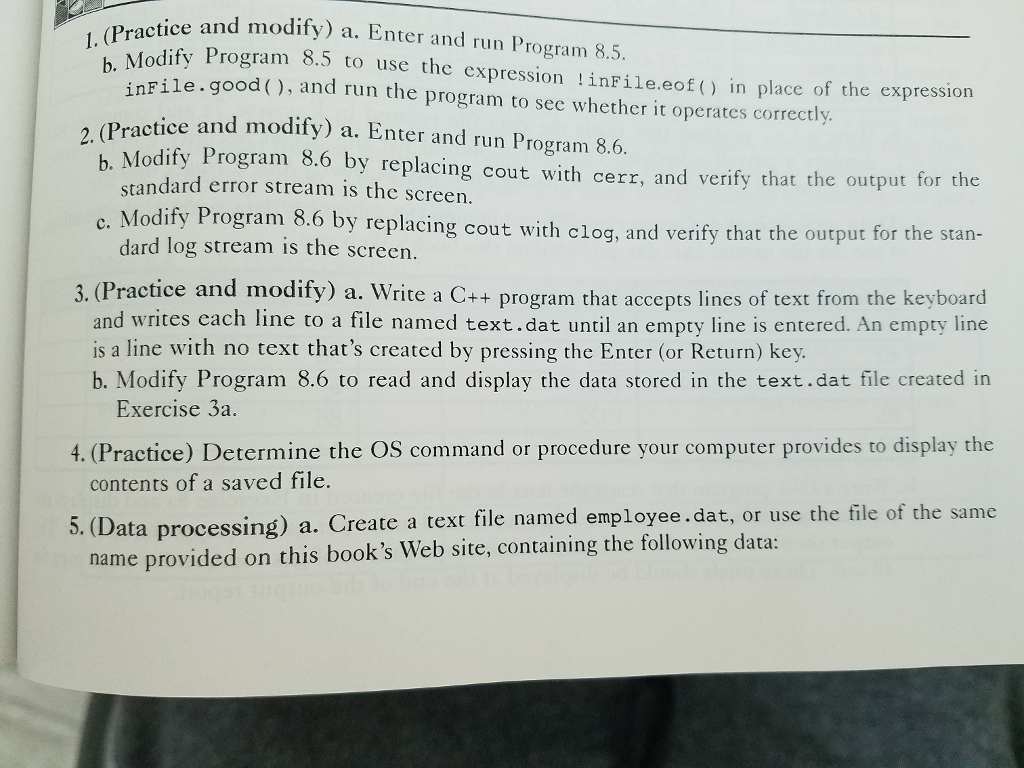 Solved 1. (Practice and modify) a Enter and run Program 8.5 | Chegg.com