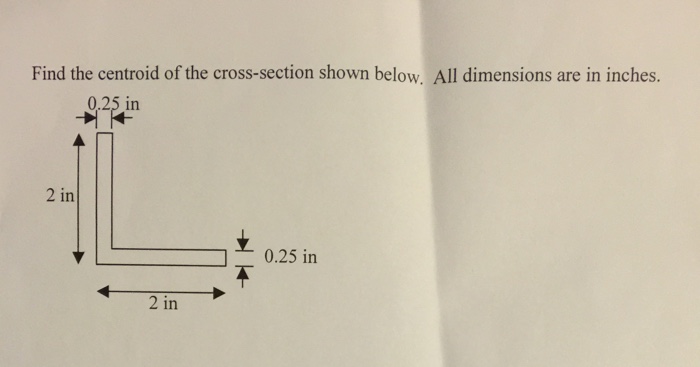 Solved Find the centroid of the cross-section shown below. | Chegg.com