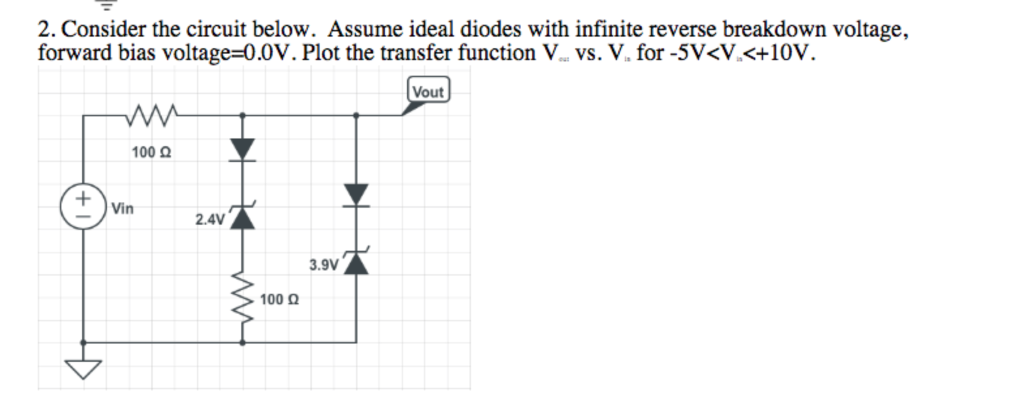 Solved 2. Consider the circuit below. Assume ideal diodes | Chegg.com