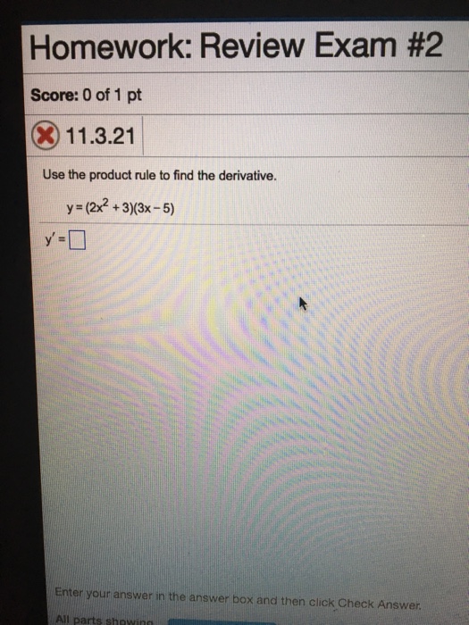 Solved Use the product rule to find the derivative y = | Chegg.com