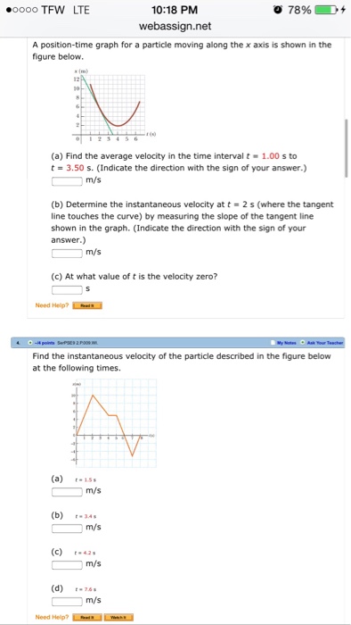 Solved A position-time graph for a particle moving along the | Chegg.com