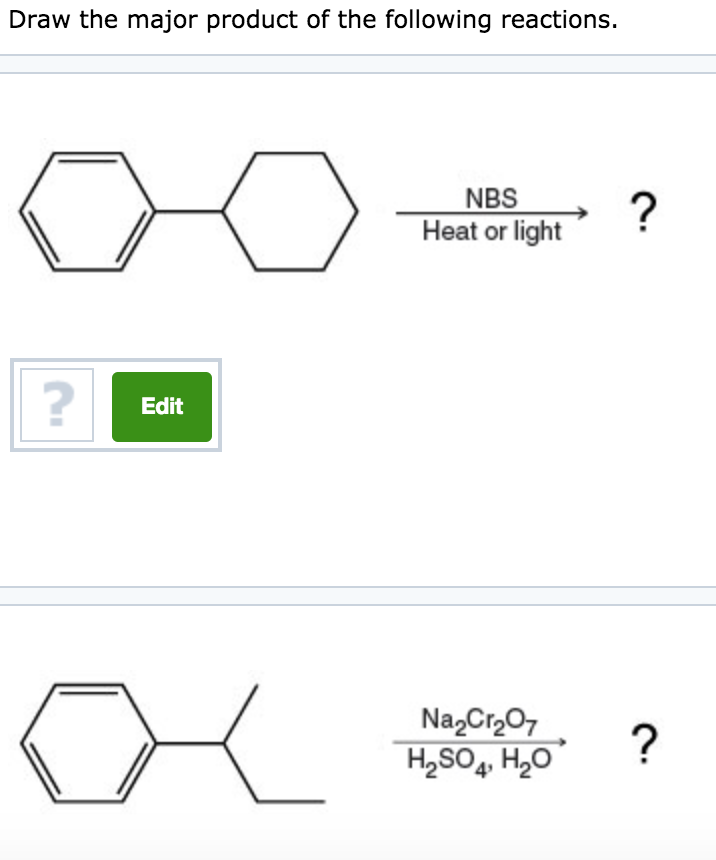 Solved Draw the major product of the following reactions. | Chegg.com