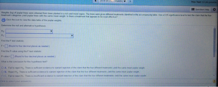 Solved Weights of poplar | Chegg.com