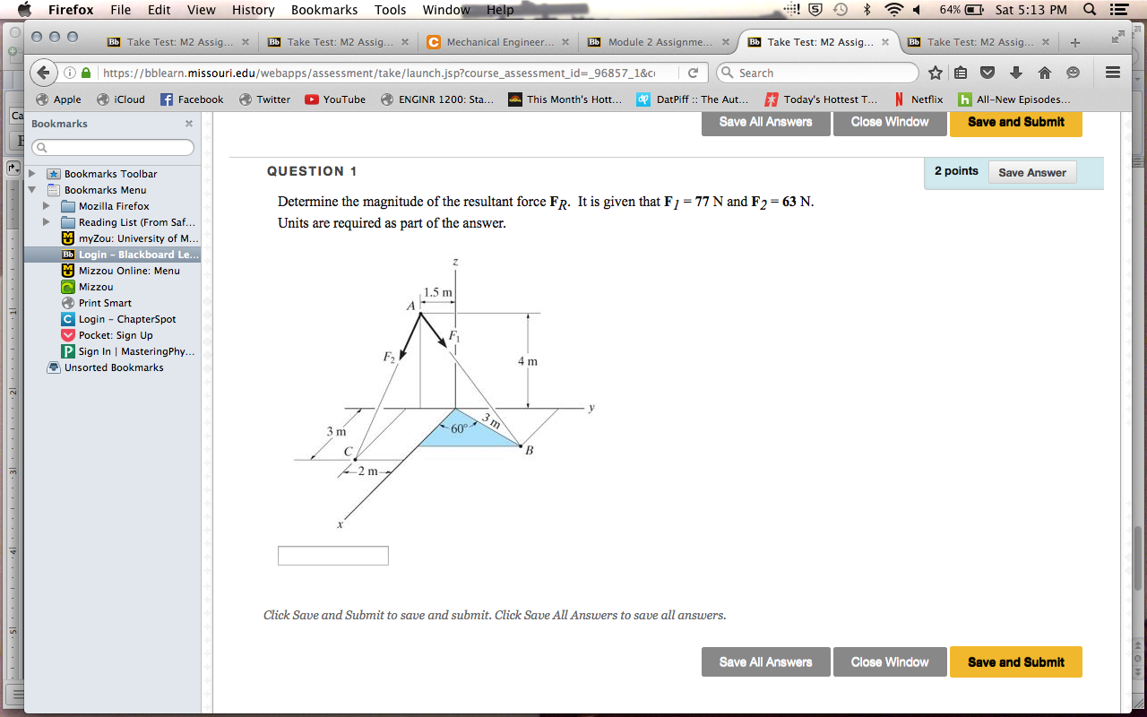 Solved Determine The Magnitude Of The Resultant Force F R