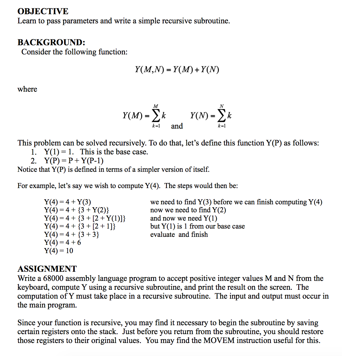 Solved Learn to pass parameters and write a simple recursive | Chegg.com Solved Learn to pass parameters and write a simple recursive | Chegg.com