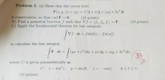 Solved Problem 2. (a) Show that the vector field is | Chegg.com