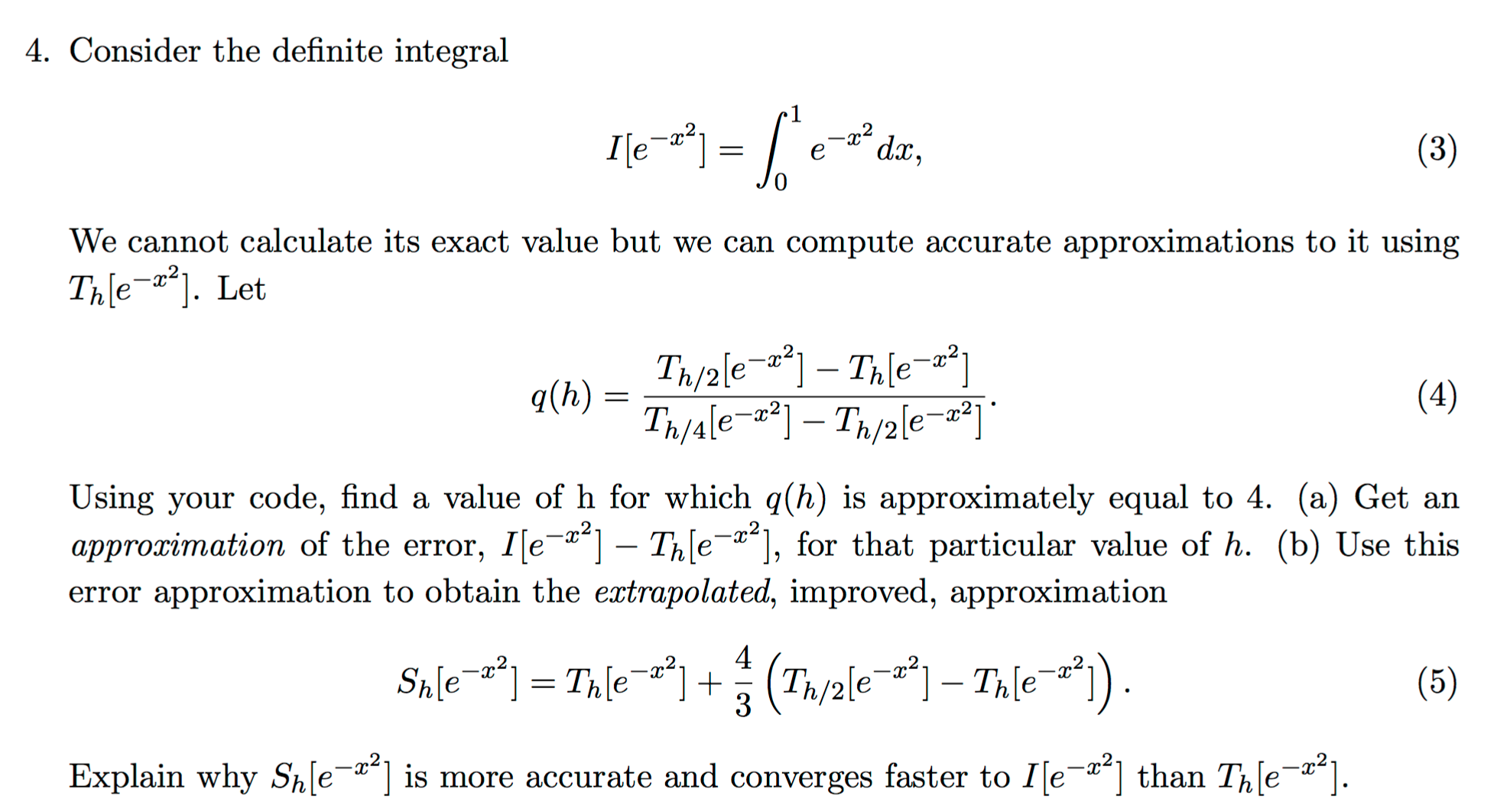 Consider the definite integral I[e^-x^2] = | Chegg.com