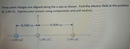 Solved Three point charges are aligned along the x-axis as | Chegg.com