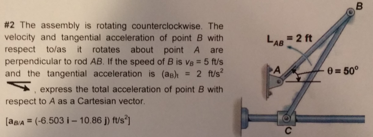 Solved Express the total acceleration of point B with | Chegg.com