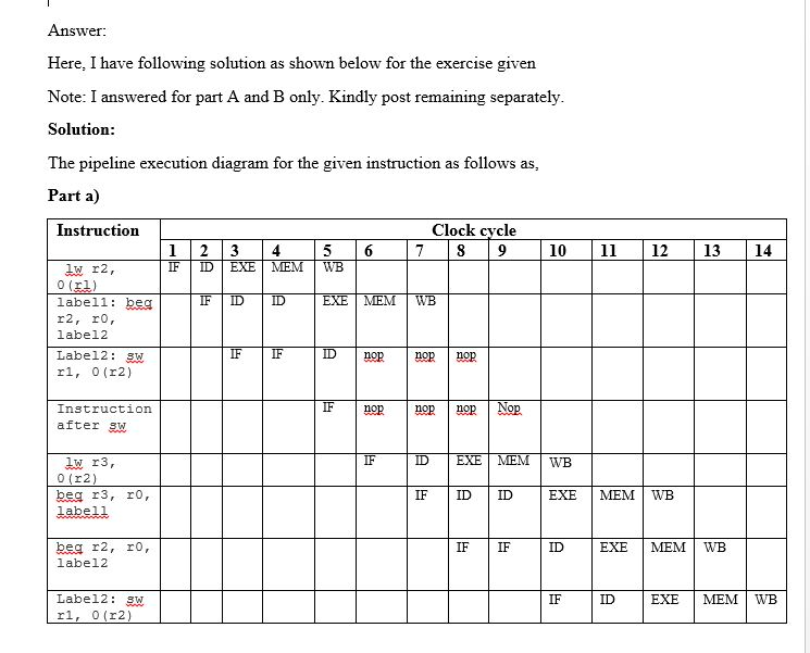 (Solved) - 1. Draw the pipeline execution diagram for this code ... (Solved) - 1. Draw the pipeline execution diagram for this code ...