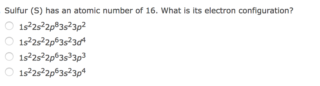 Sulfur Electron Configuration 3d