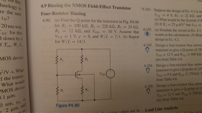 Solved Find the Q-point for the transistor in Fig. P4.90 for | Chegg.com