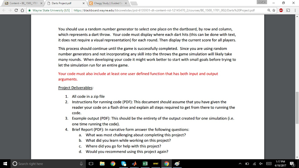 Solved ackboard wayn courses/BE 1500 e.edu BE 1500 Extra | Chegg.com